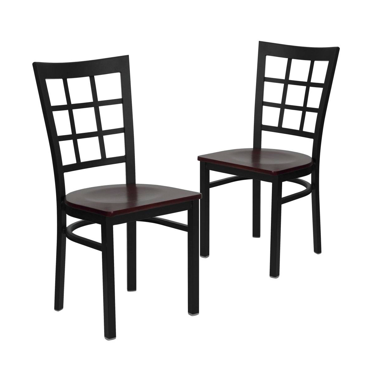 Click here for Emma+Oliver 2 Pack Window Back Metal Restaurant Ch... prices