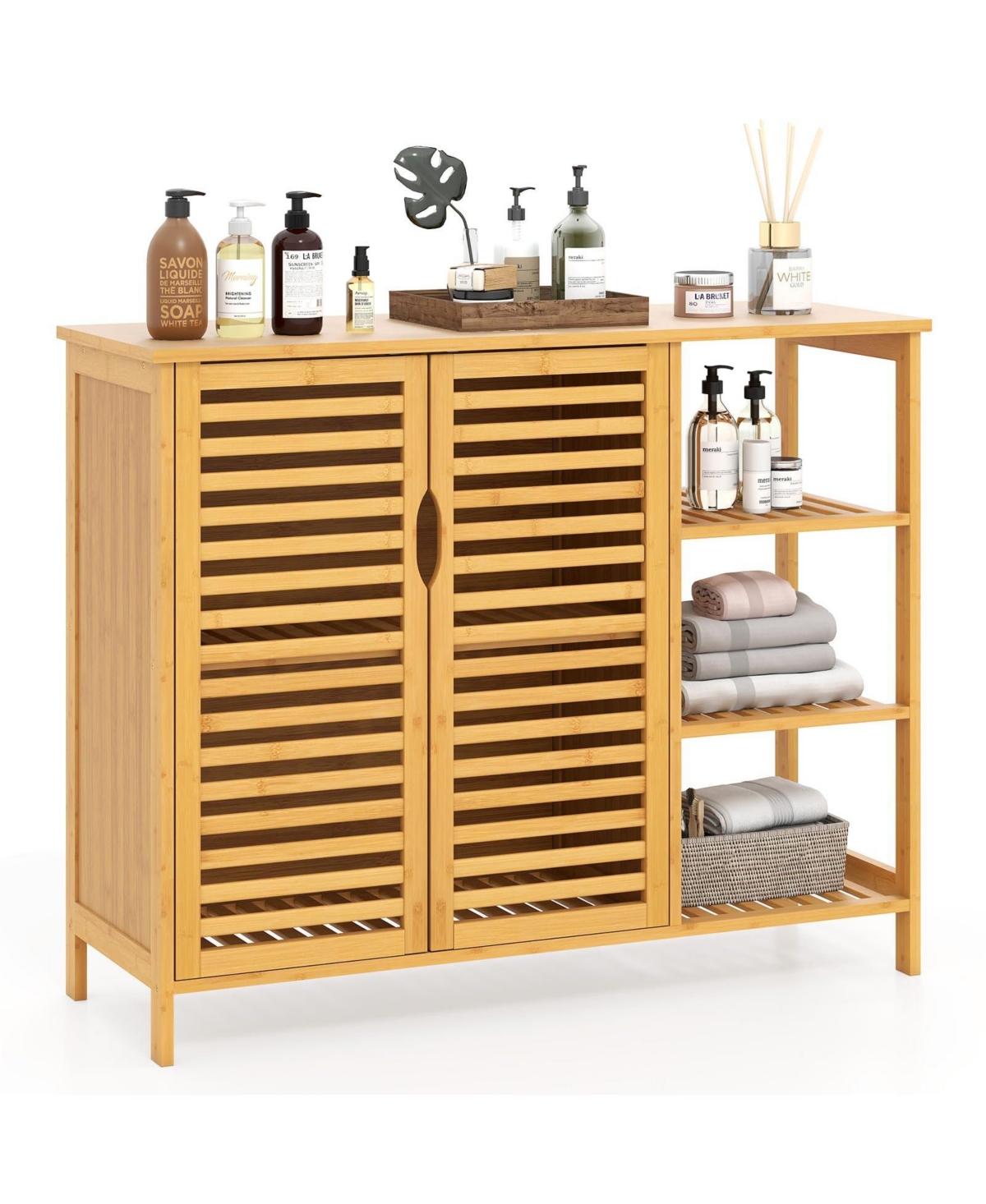 Click here for Volenca 2-Door Bamboo Bathroom Storage Cabinet Org... prices