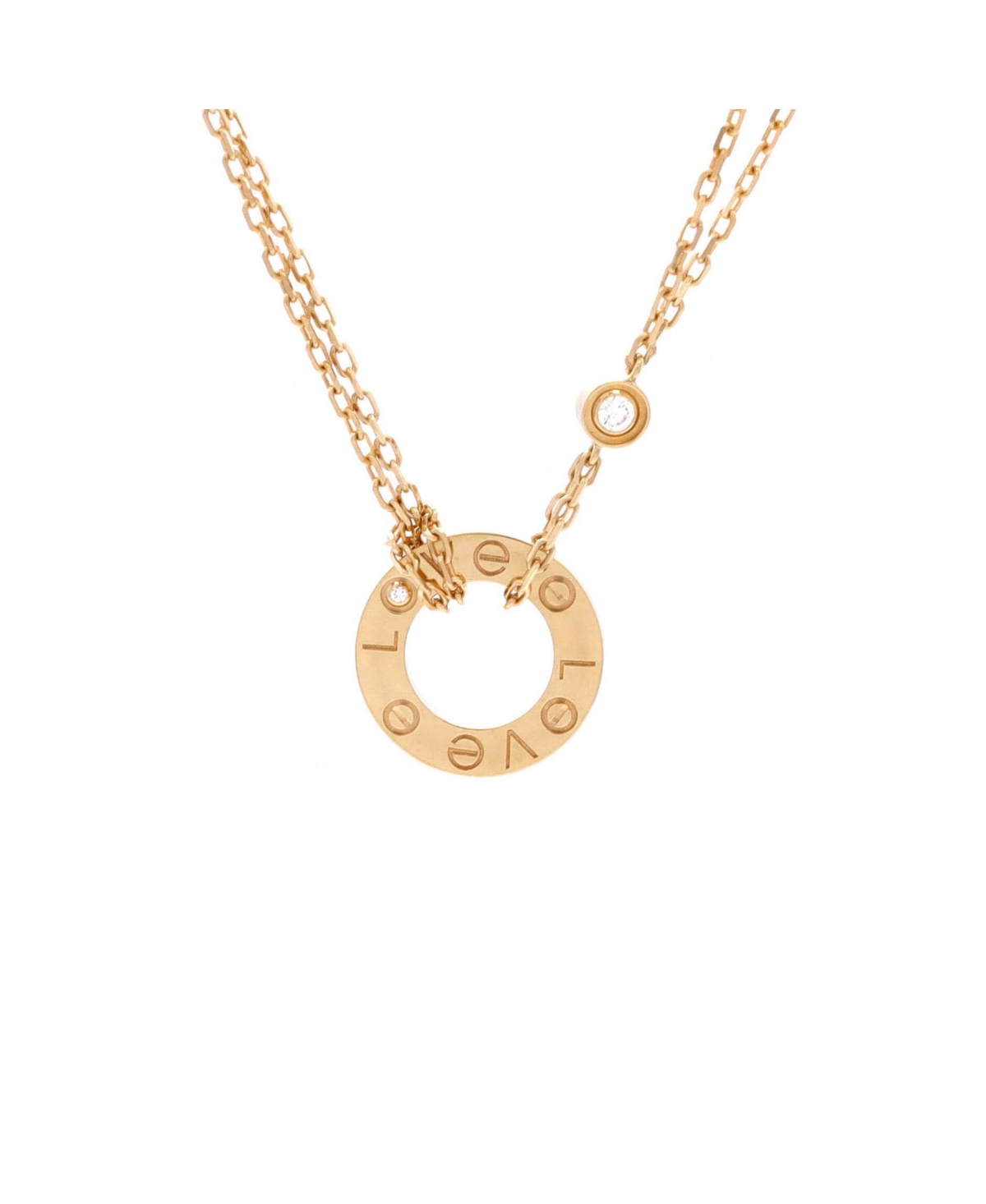 Click here for Pre-Owned Cartier 2 Diamonds Love Pendant Necklace... prices