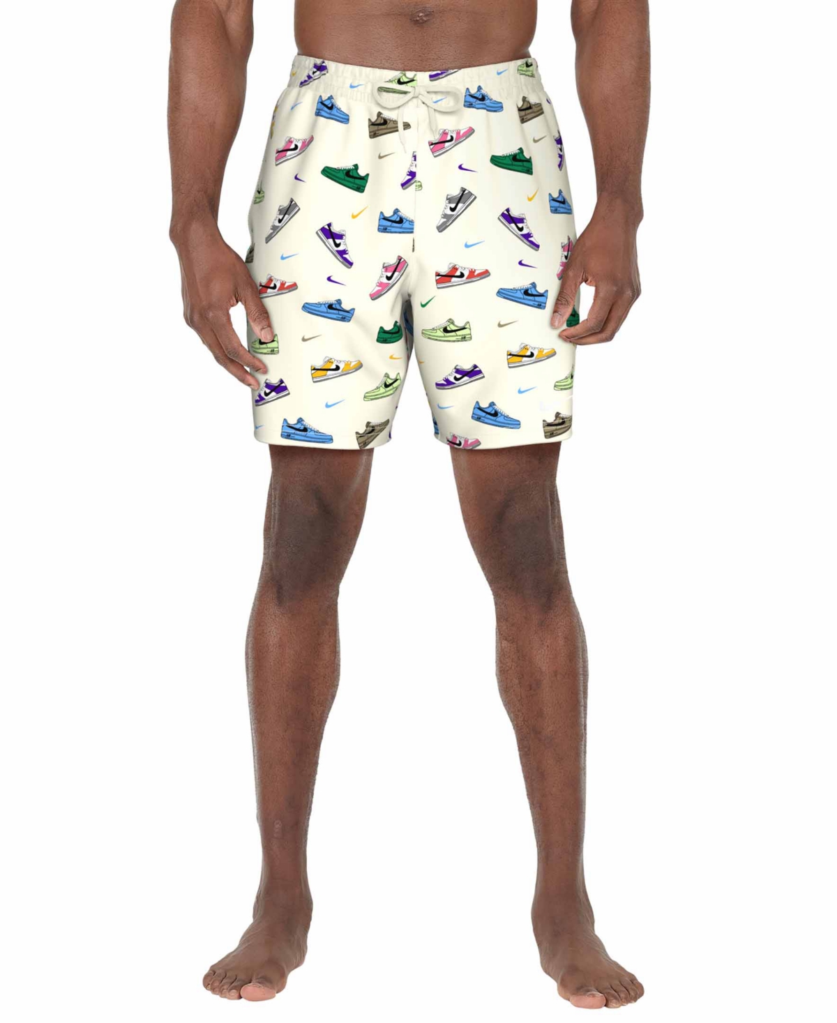 Click here for Nike Mens 7 Sneaker Print Volley Swim Shorts - Sai... prices