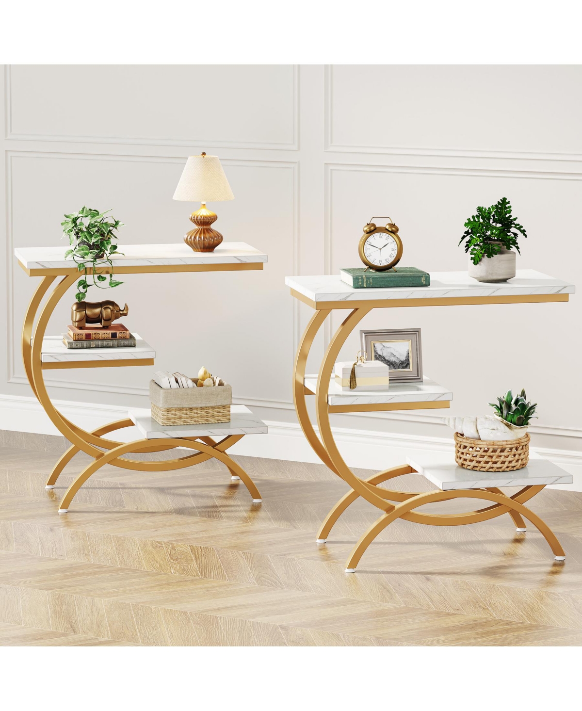 Click here for Tribesigns C-Shaped End Table Set of 2  Industrial... prices