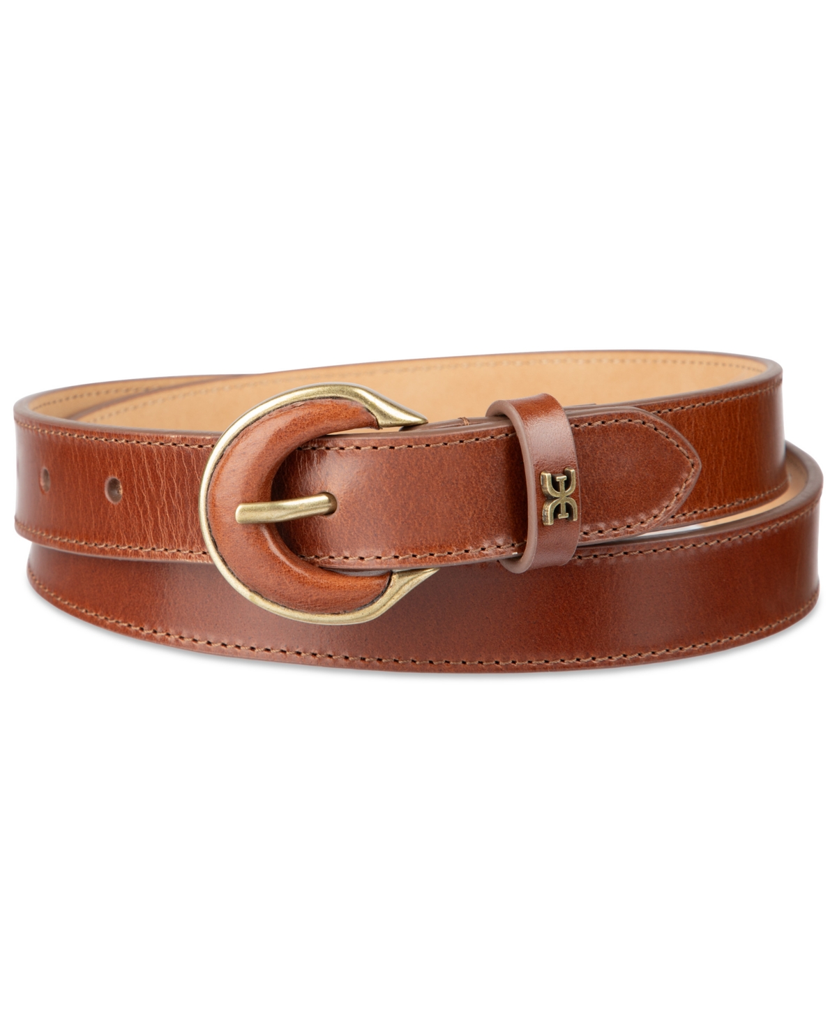 Click here for Sam Edelman Leather Inset Harness Buckle Belt - Da... prices