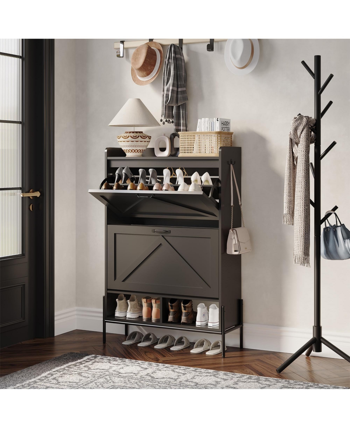 Click here for Homfan Shoe Storage Cabinet with 2 Flip Drawers  F... prices