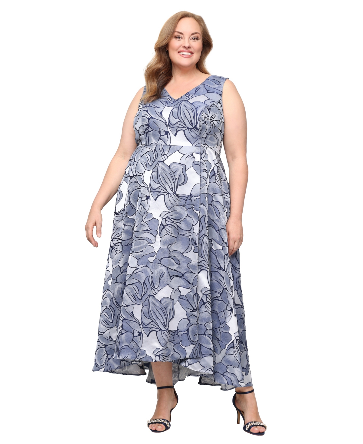 Click here for Sl Fashions Plus Size High-Low Hem Ball Gown - Nav... prices