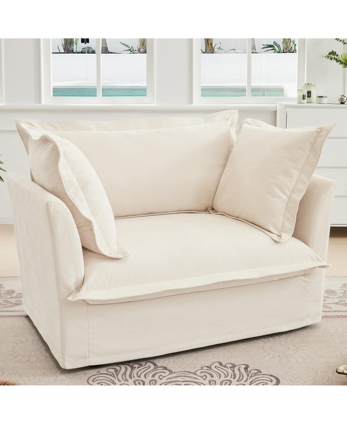 Click here for Boyel Living Chenille Slip-Covered Armchair with R... prices