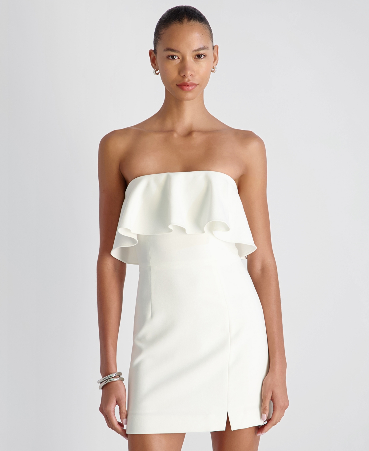 Click here for French Connection Womens Whisper Strapless Frill M... prices