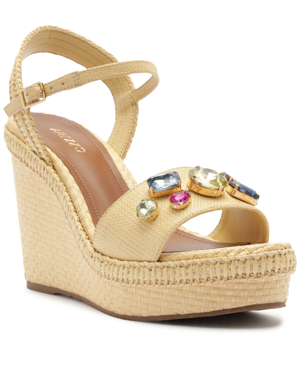 Click here for Arezzo Womens Georgina Wedge Heel Sandals - Palha prices