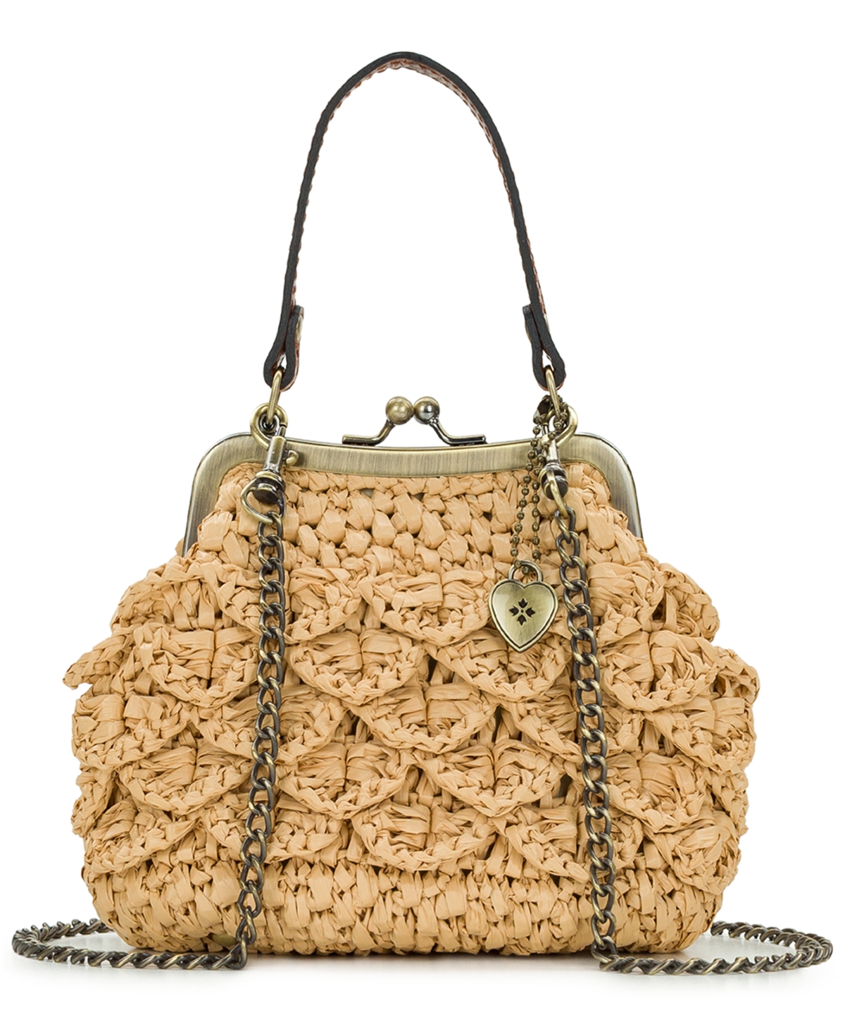 Click here for Patricia Nash Laureana Scalloped Raffia Mini Cross... prices