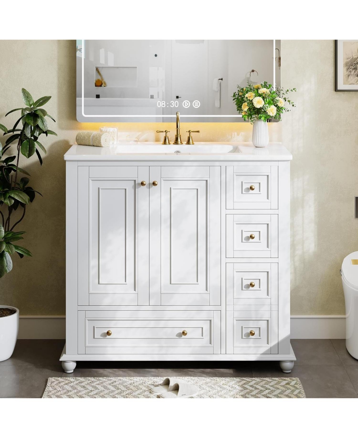 Click here for Tribesigns 36-Inch Bathroom Vanity with Ceramic Si... prices