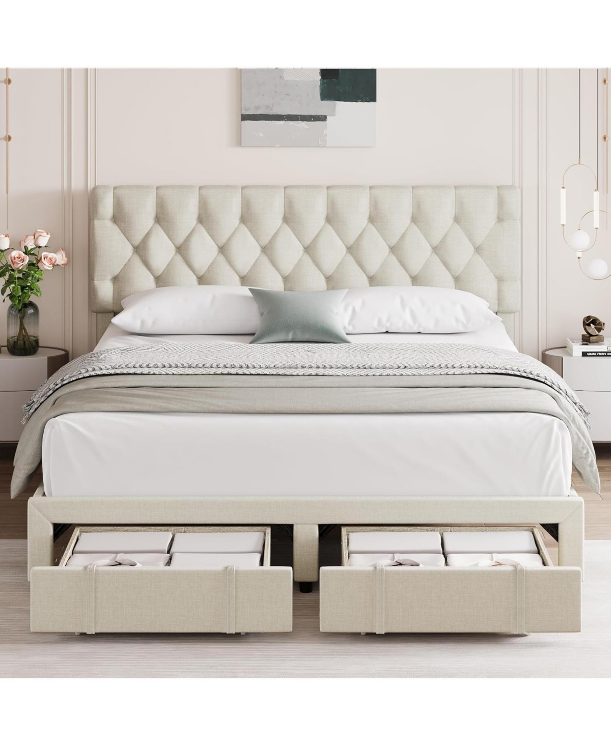 Click here for gaomon Queen Size Bed Frame with 2 Storage Drawers... prices