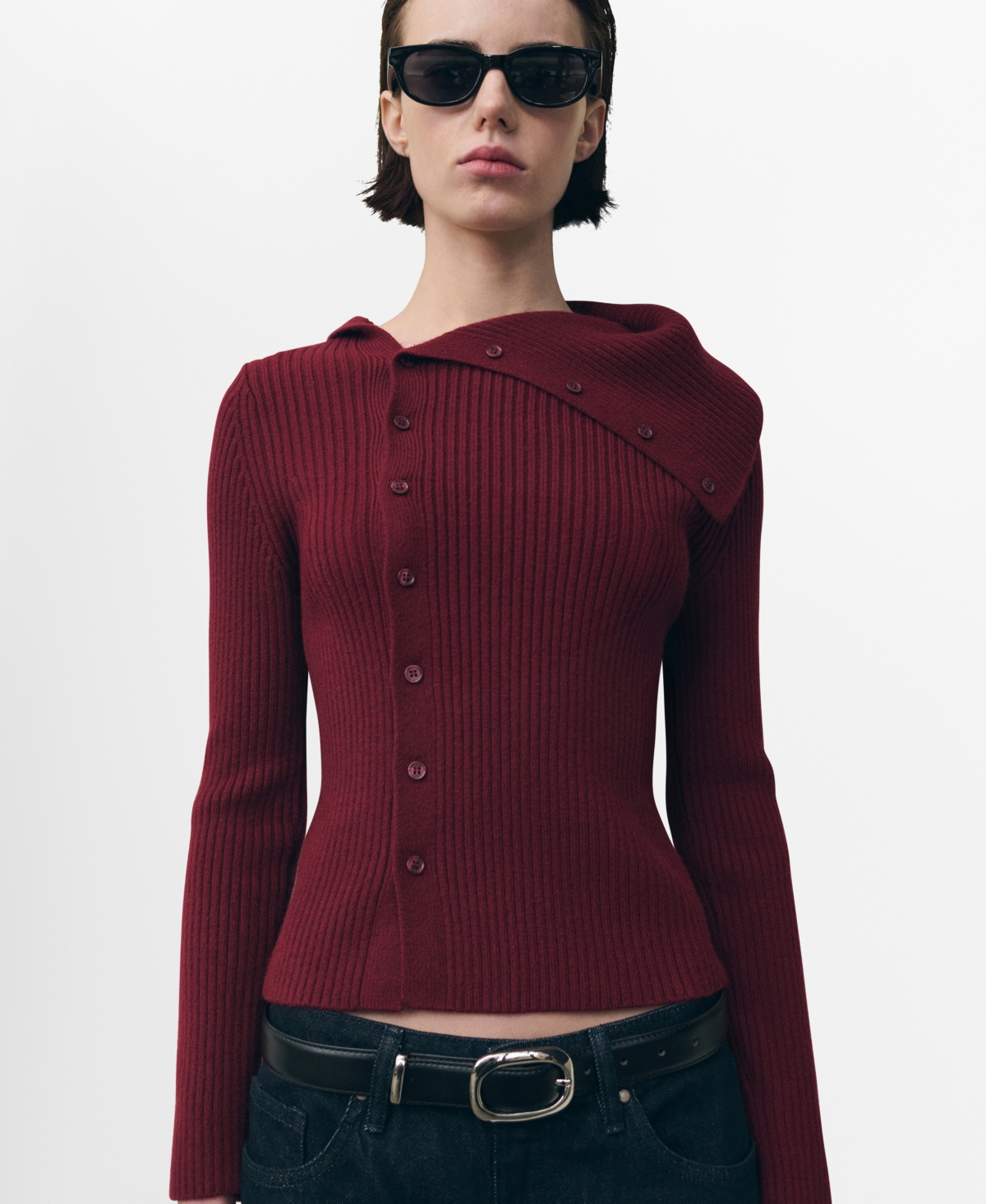 Click here for Mango Womens Shawl Collar Cardigan - Red prices