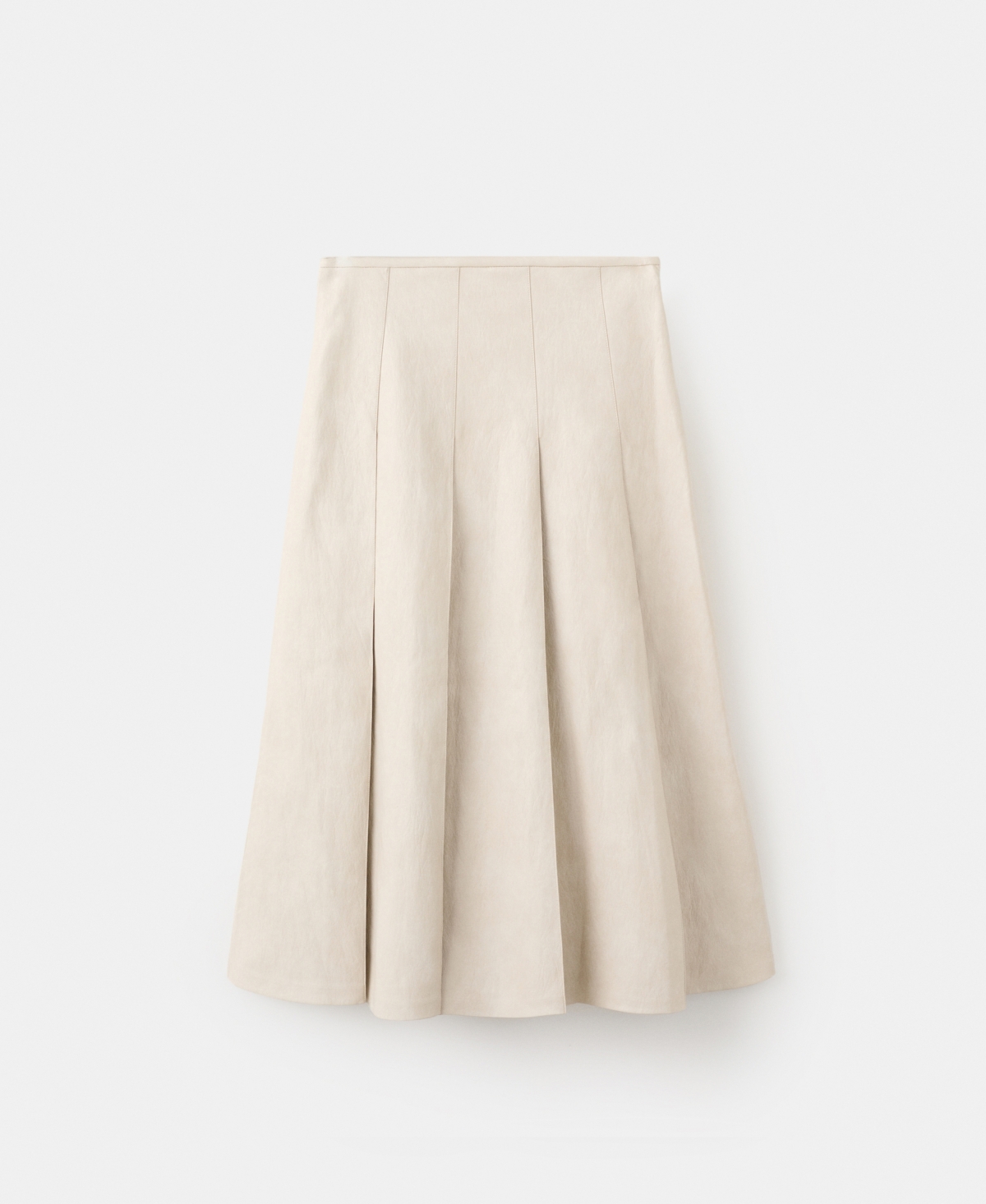 Click here for Mango Womens Faux-Leather Godet Skirts - Ecru prices
