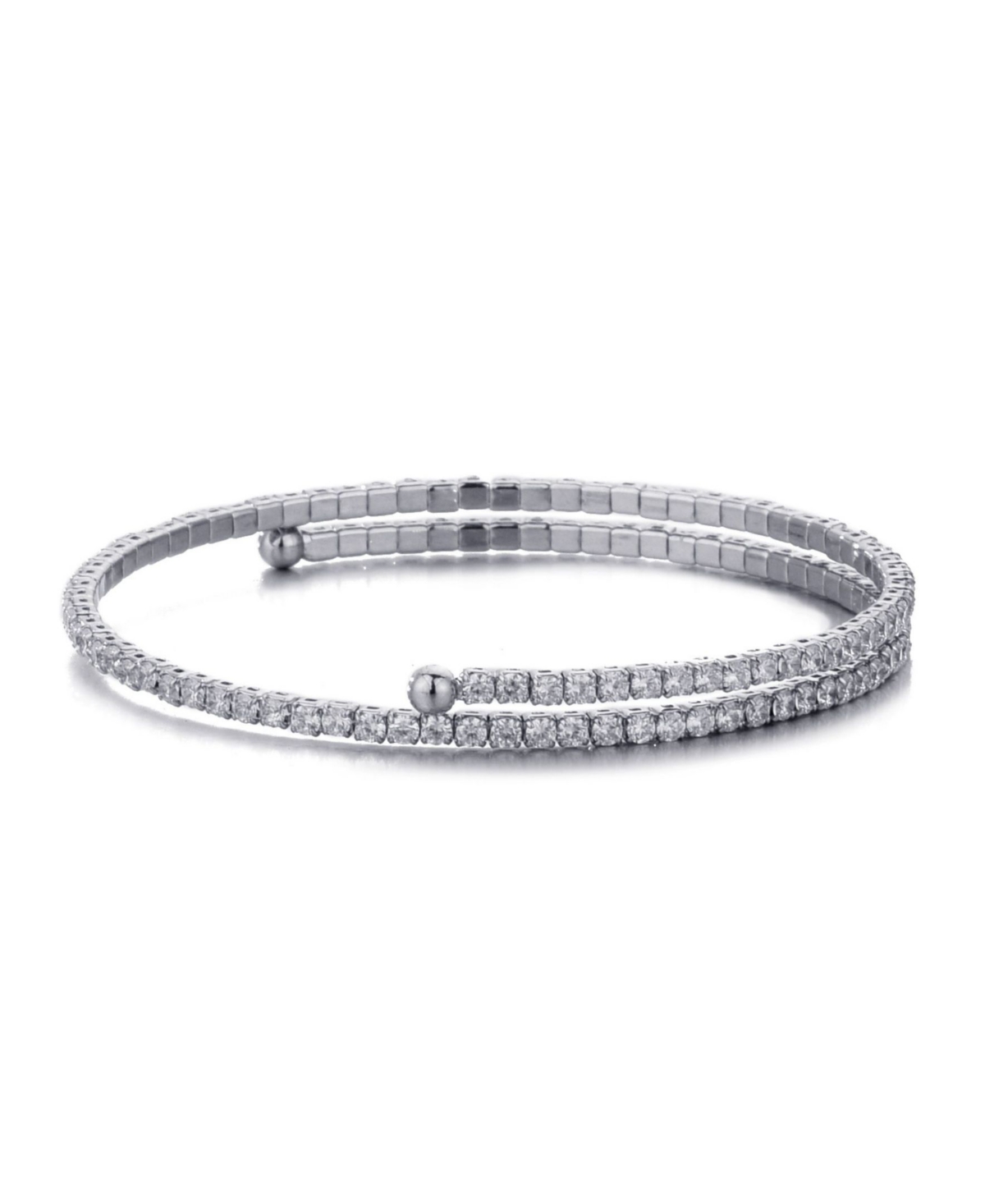 Click here for Adornia Silver Adjustable Crystal Tennis Cuff Brac... prices