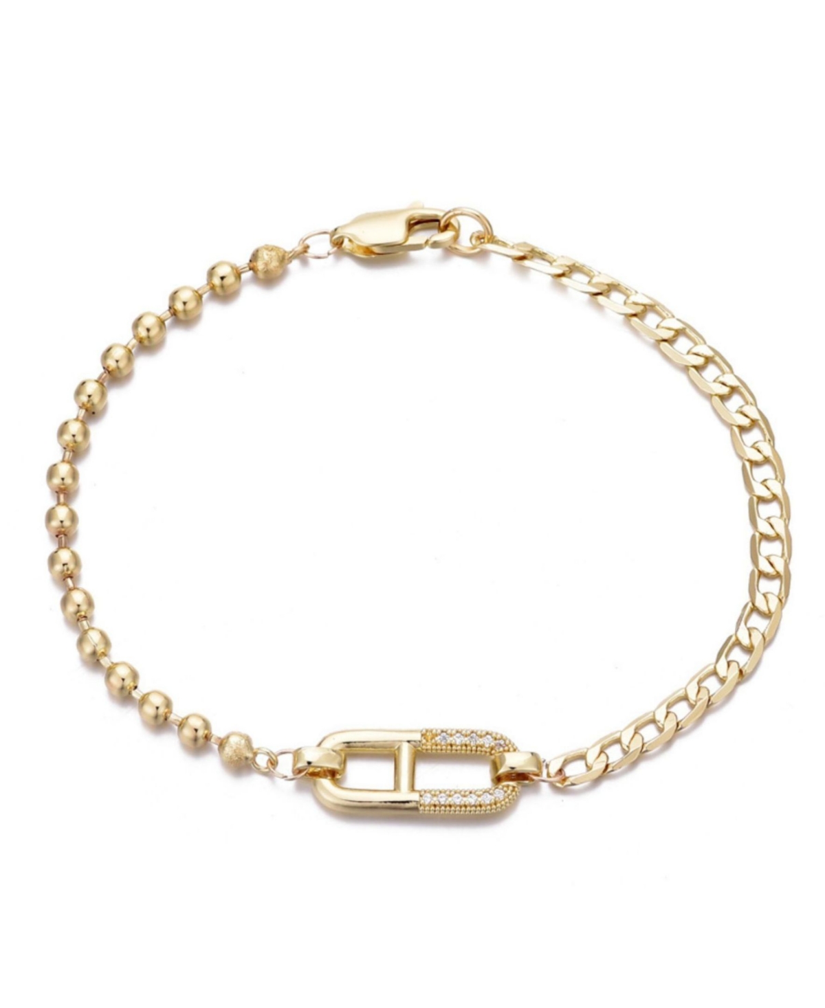 Click here for Adornia Gold Cz Mixed Chain Sideways Pendant Brace... prices