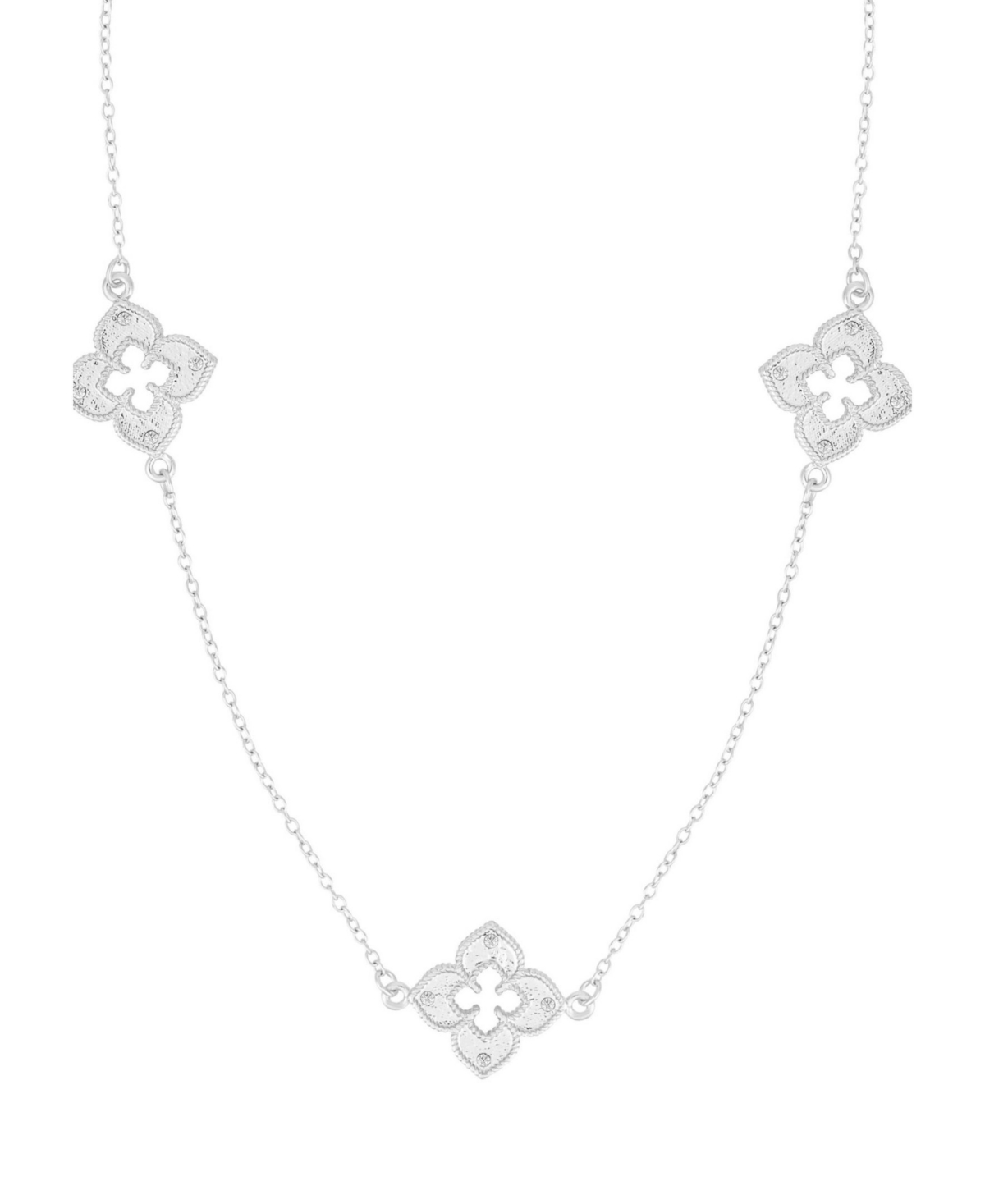 Click here for Adornia Silver 36 Clover Station Necklace - Silver prices