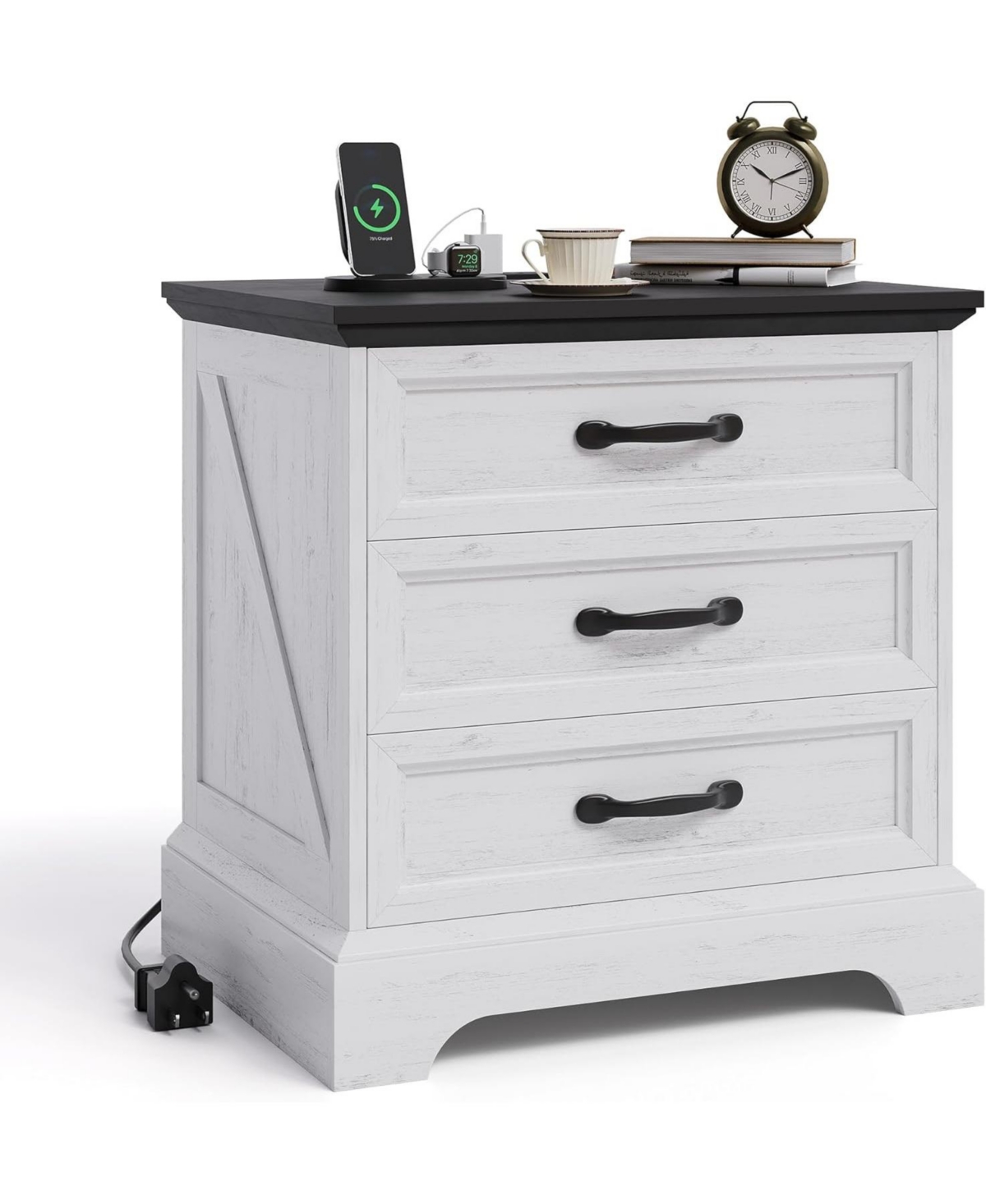Click here for gaomon Modern Farmhouse Wood Nightstand with Charg... prices