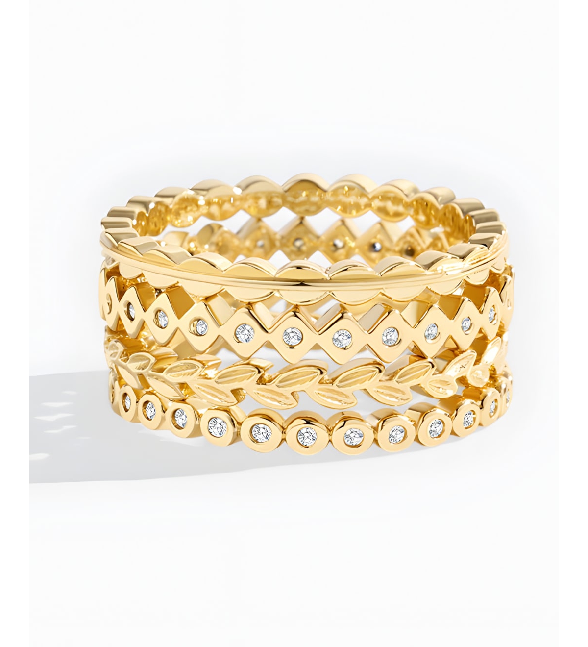 Click here for Mint & Lily Dainty Mini Ring Set - Gold prices