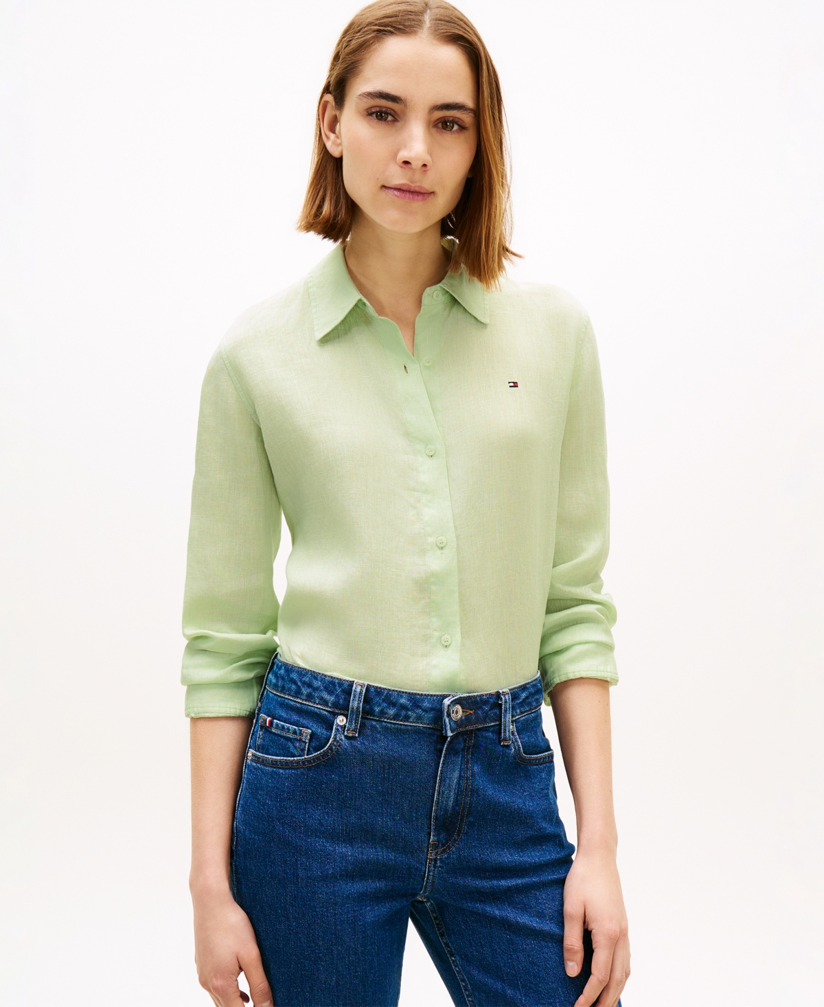 Click here for Tommy Hilfiger Womens Button-Up Shirt - Gentle Jad... prices