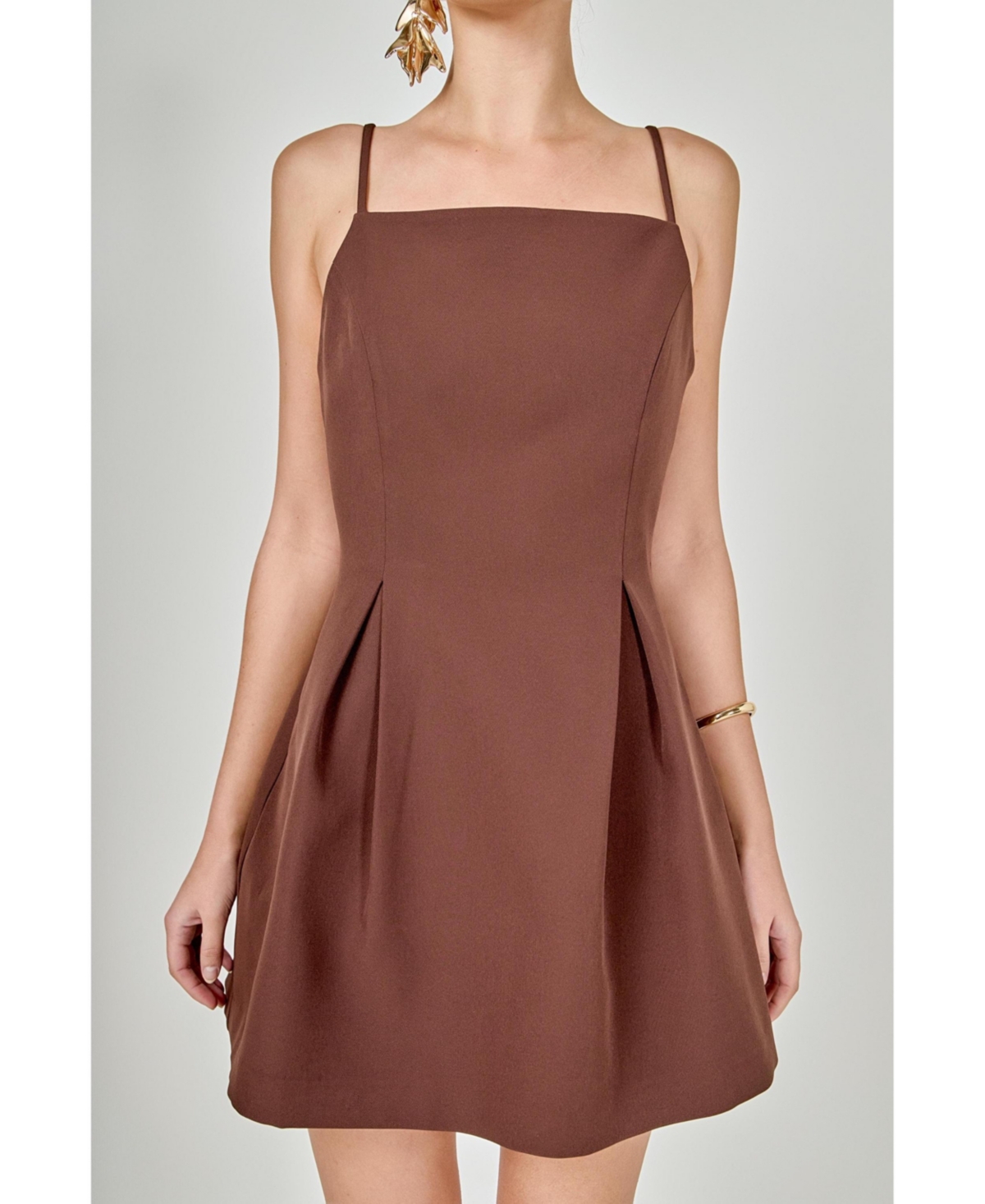 Click here for endless rose Womens Pleated Structured Mini Dress... prices