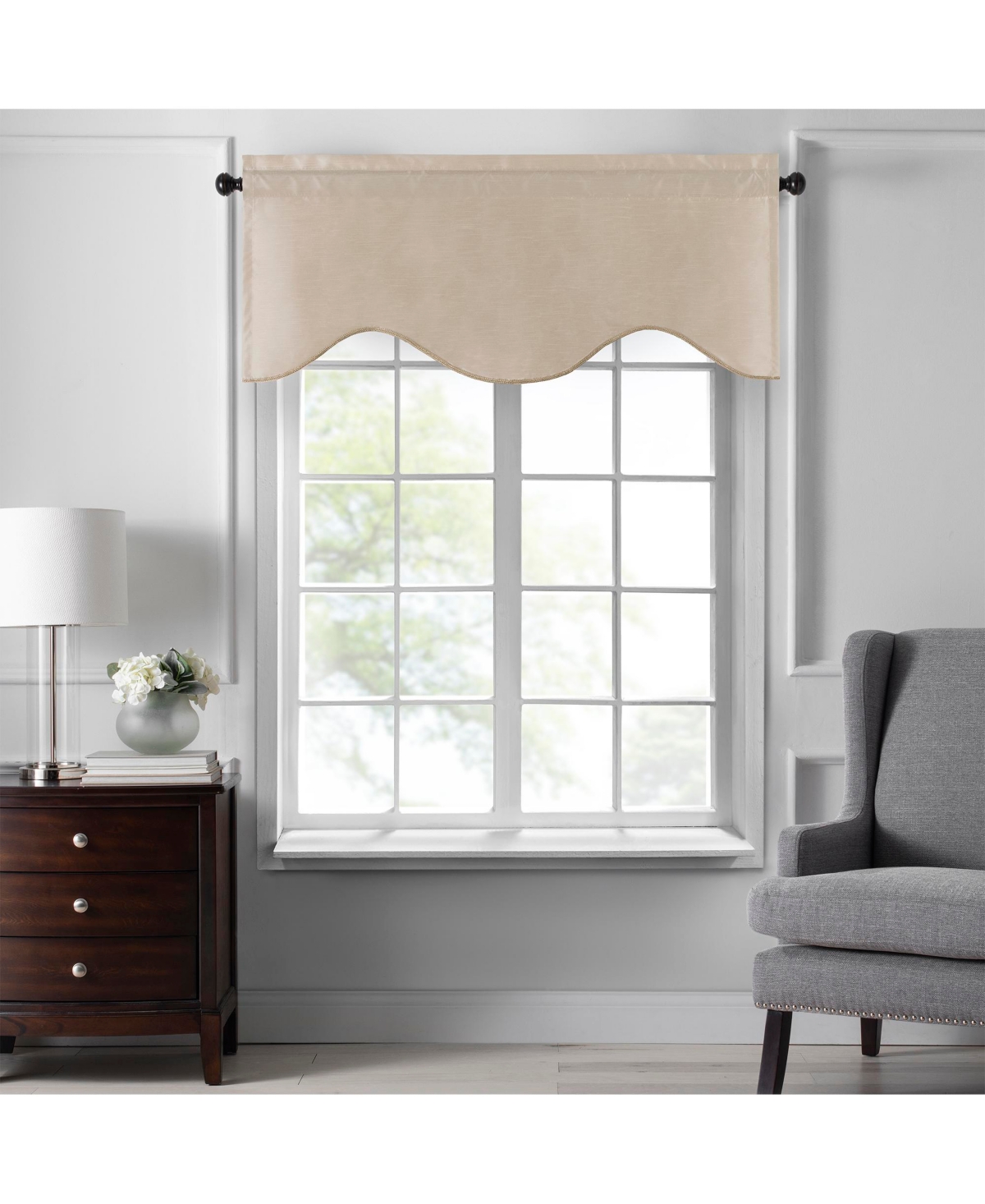 Click here for Elrene Home Fashions Colette Faux Silk Scalloped W... prices