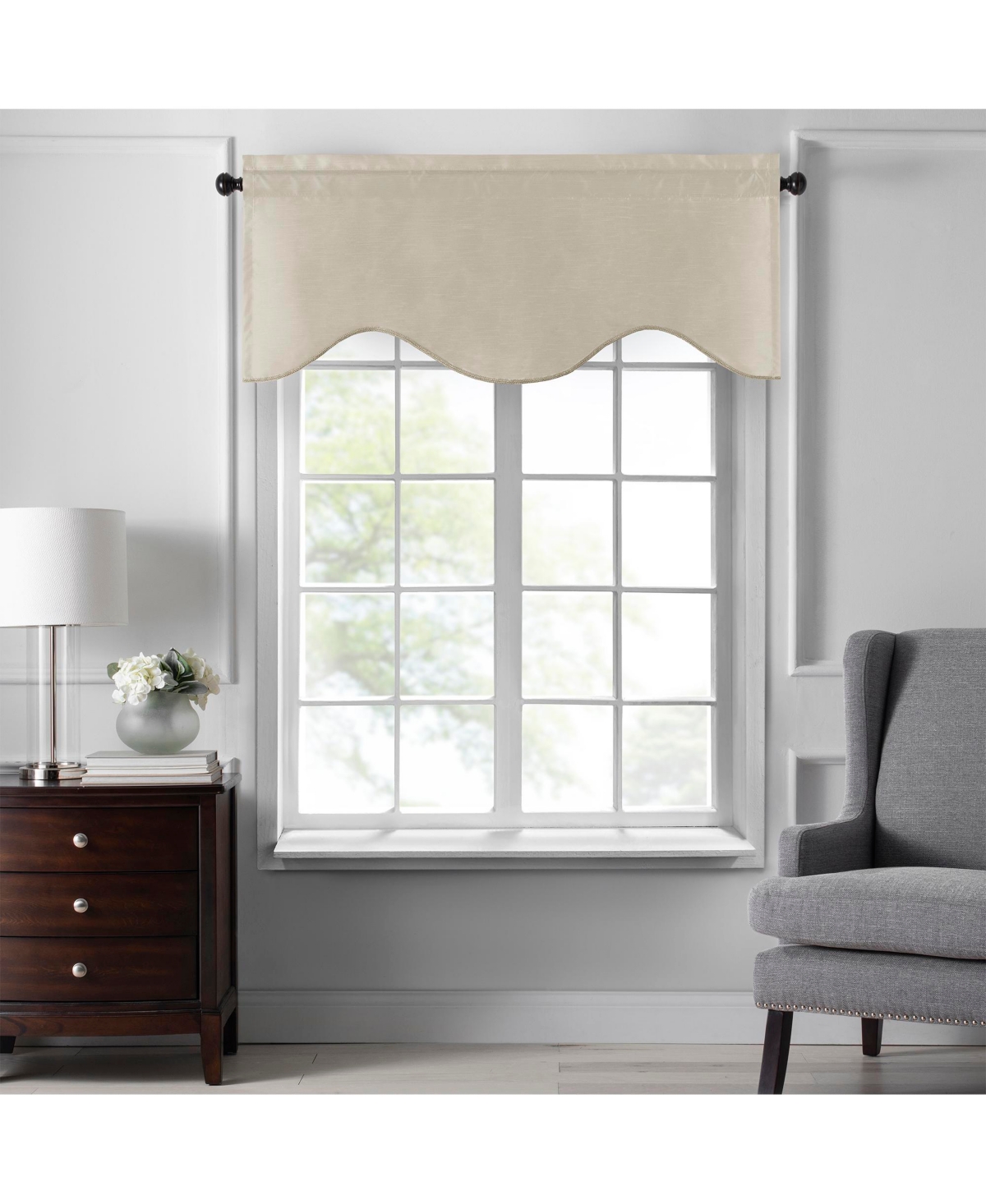 Click here for Elrene Home Fashions Colette Faux Silk Scalloped W... prices