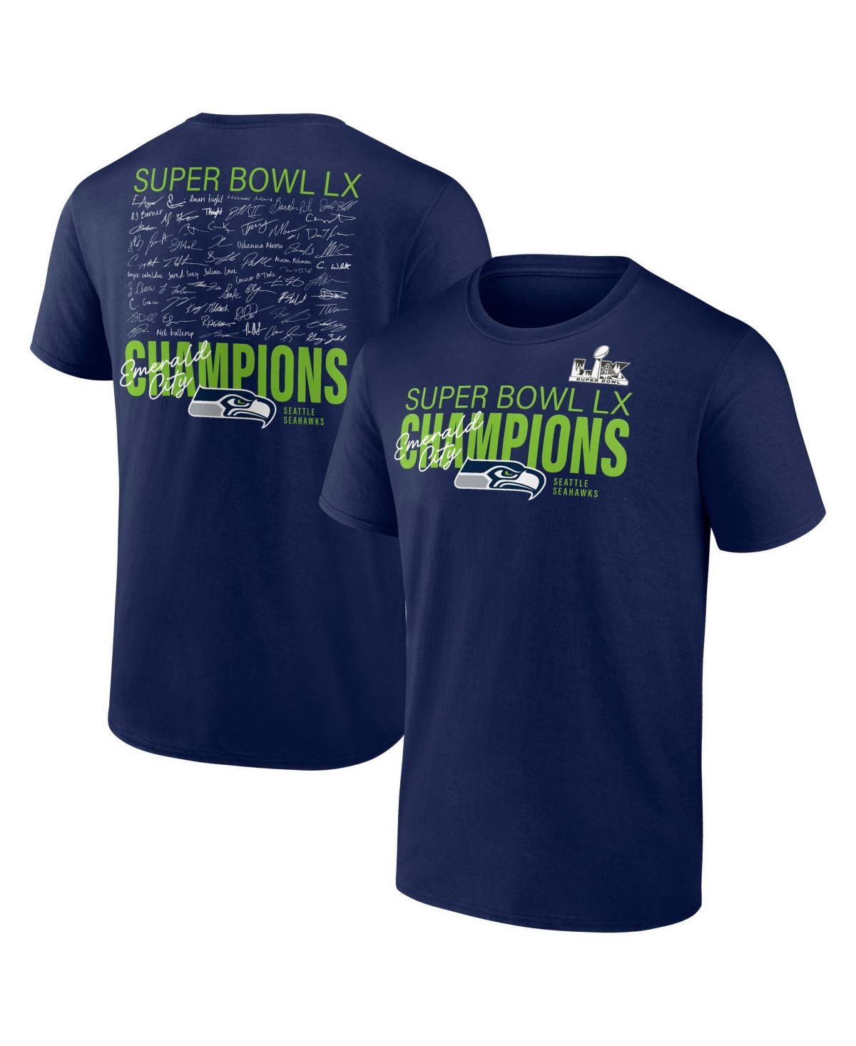Click here for Fanatics Mens Navy Seattle Seahawks Super Bowl Lx... prices