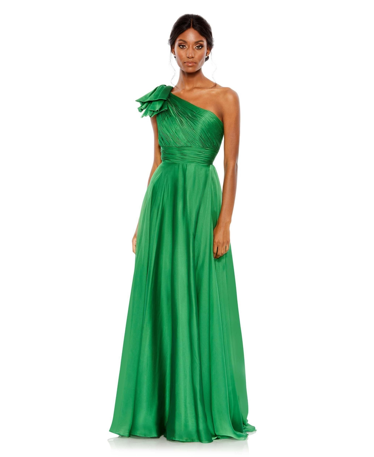 Click here for Mac Duggal Womens Pleated One Shoulder Chiffon Gow... prices