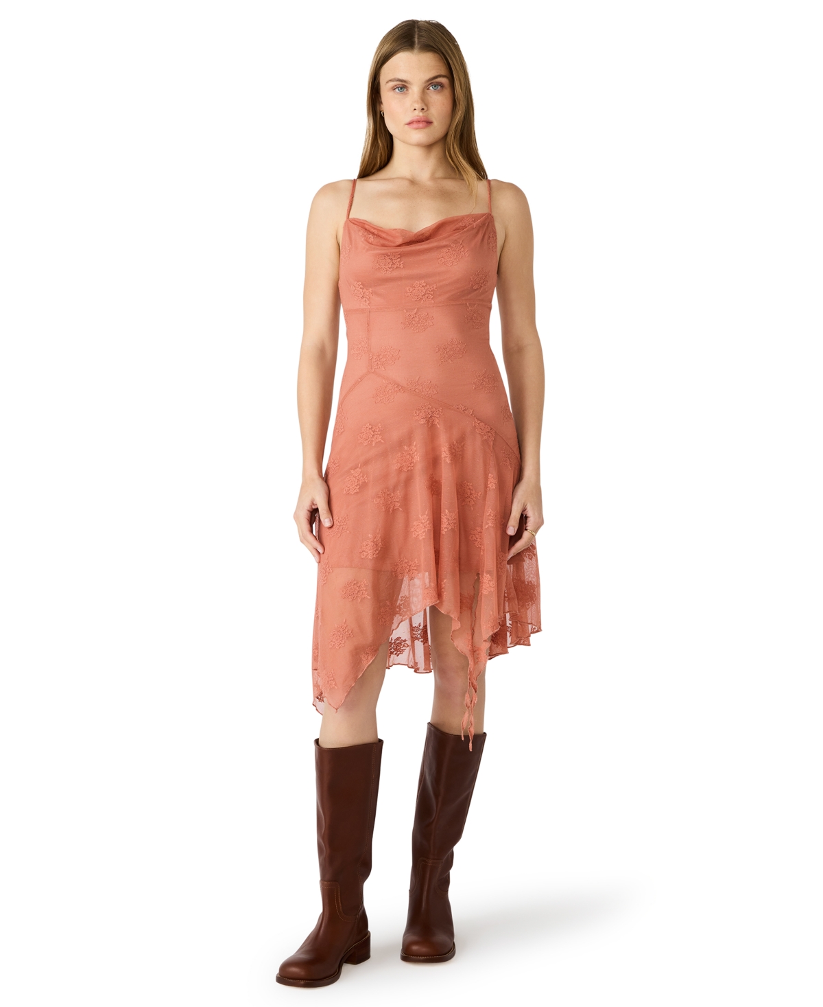 Click here for Steve Madden Womens Corina Cowl Neck Dress - Canyo... prices