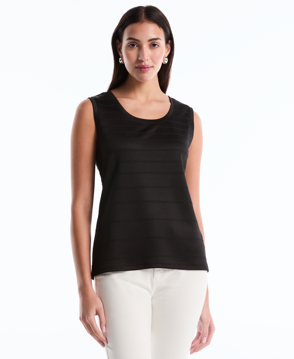 Click here for Rafaella Petite Ottoman Knit Sleeveless Top - Blac... prices