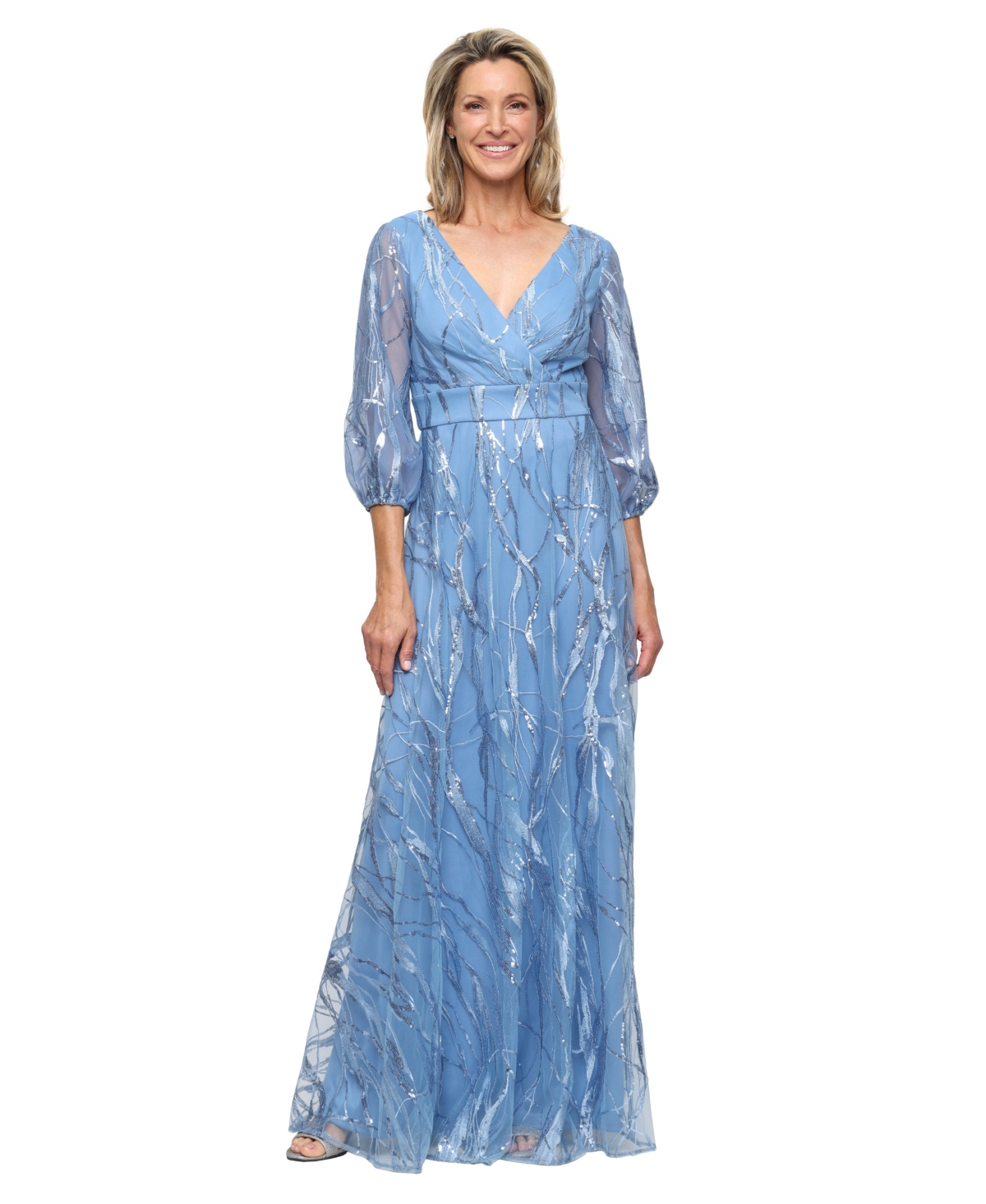 Click here for Alex Evenings Womens Embroidered A-Line V-Neck Bal... prices