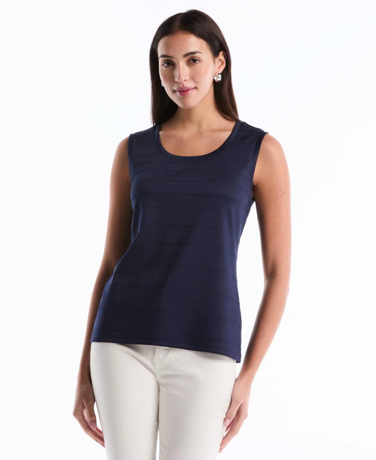 Click here for Rafaella Petite Ottoman Knit Sleeveless Top - Peac... prices