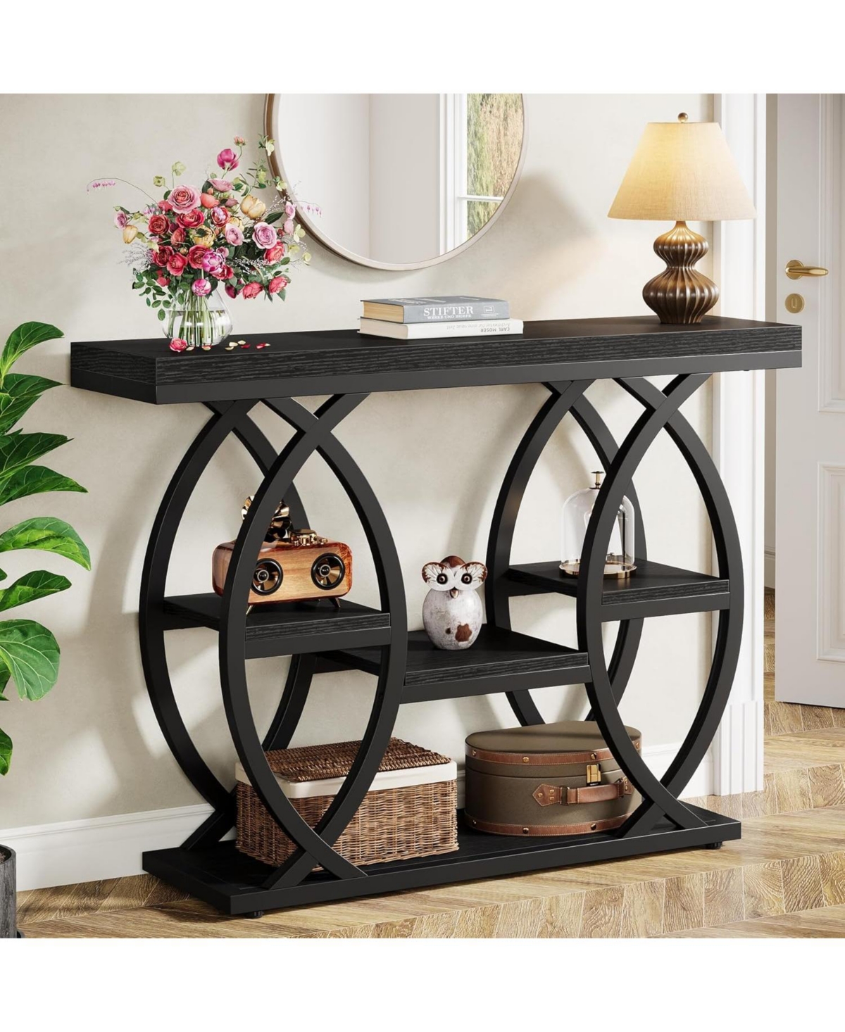 Click here for Tribesigns 39.4 Console Table  Industrial 4-Tier S... prices
