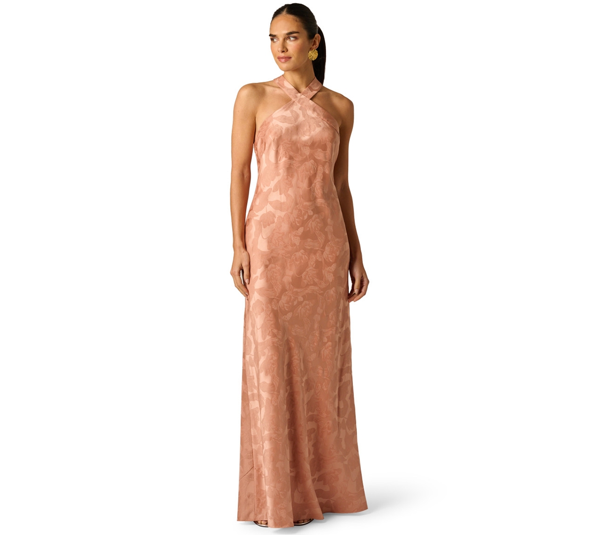 Click here for Adrianna Womens Halter Neck Tail Woven Ball Gown -... prices