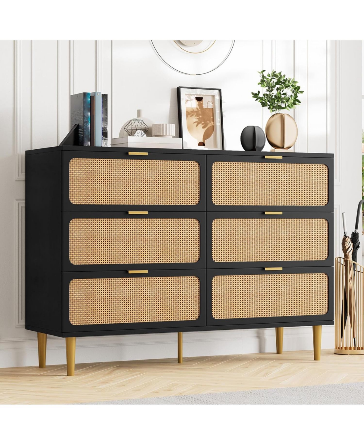 Click here for gaomon Rattan Dresser with 6 Drawers  Tall Modern... prices