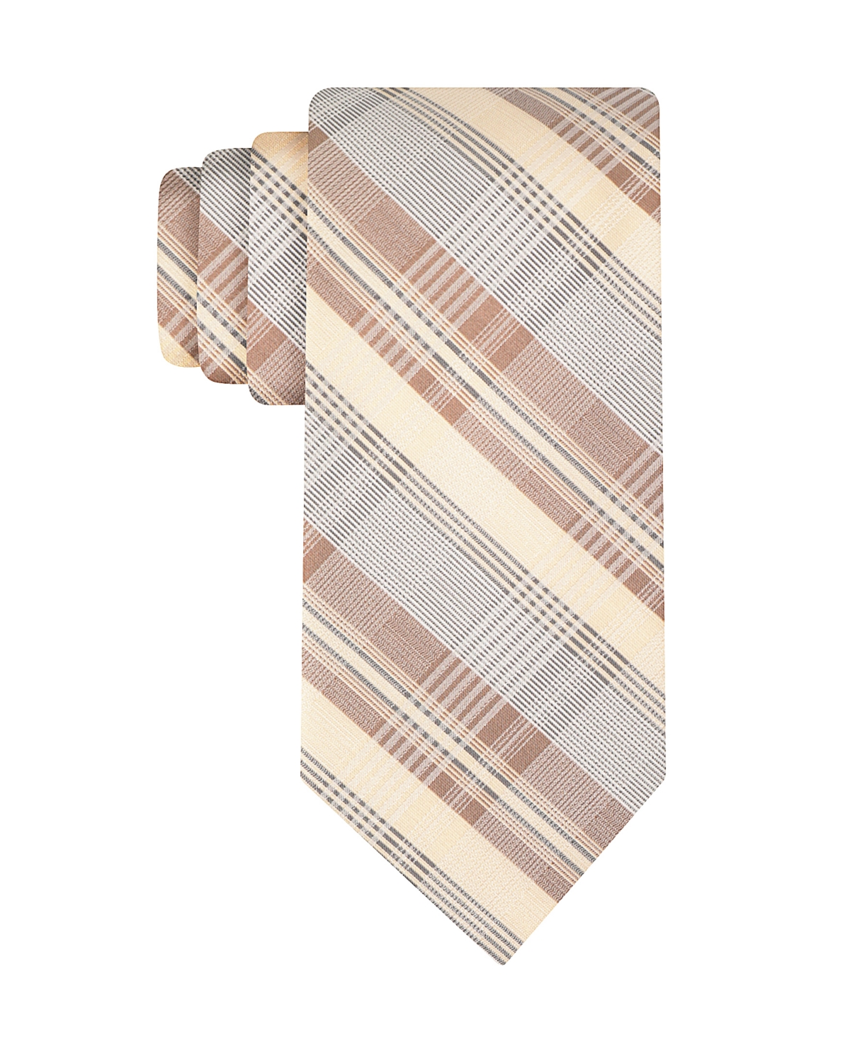 Click here for Calvin Klein Mens Gibson Plaid Tie - Beige prices