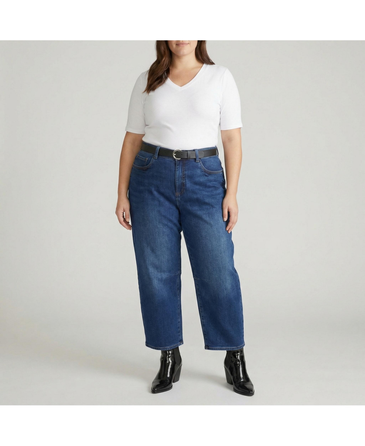Click here for Universal Standard Womens Cropped Barrel Leg Jeans... prices
