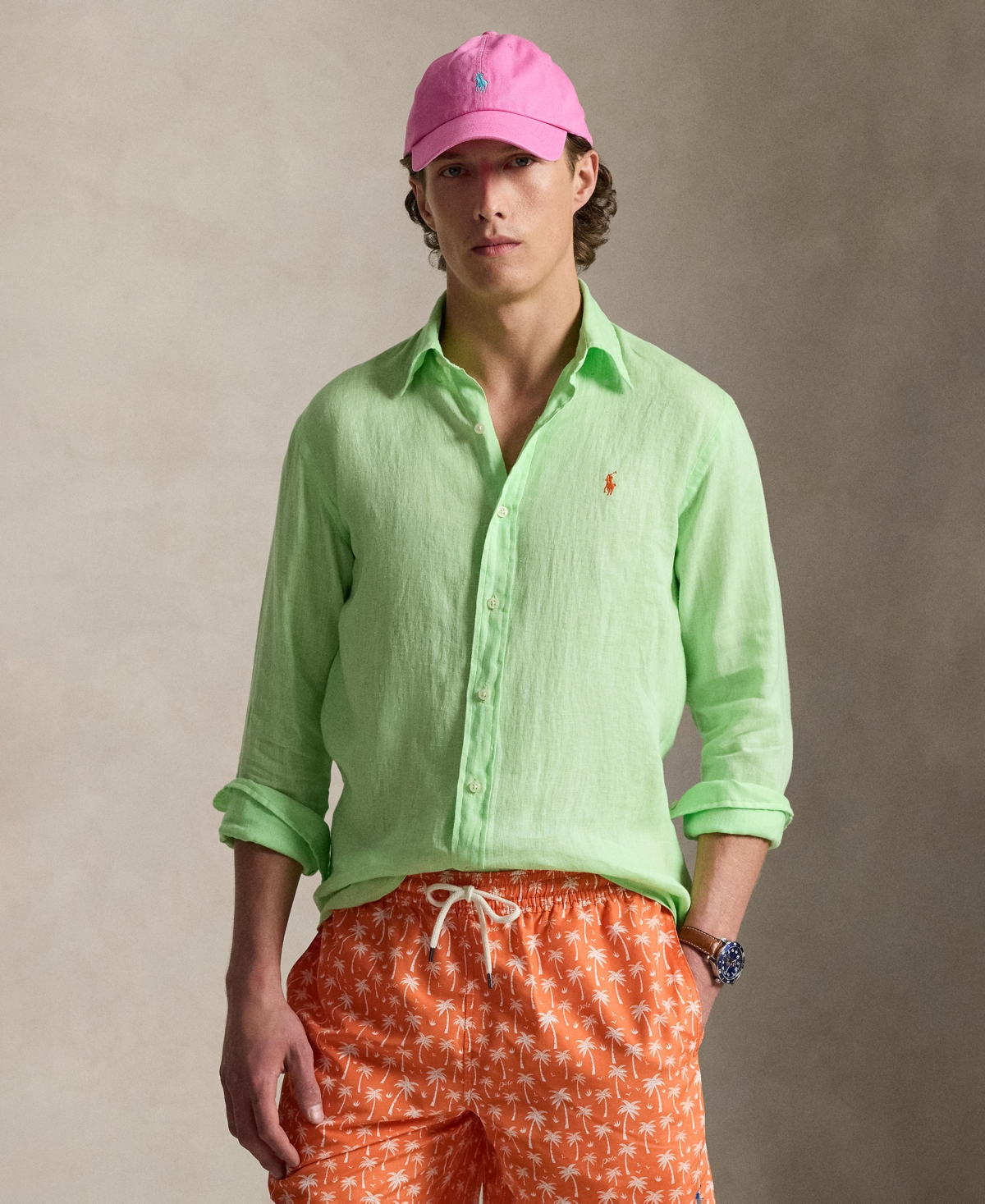 Click here for Polo Ralph Lauren Mens Classic Fit Linen Shirt - C... prices