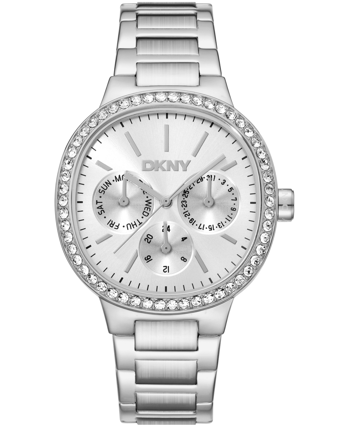 Click here for Dkny Womens Crystal Silver Dial Bezel Stainless St... prices