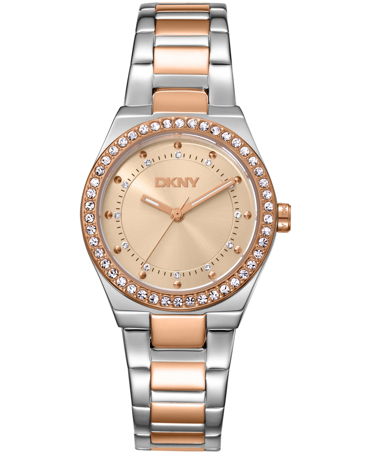 Click here for Dkny Womens Rose Gold Dial Crystal Dial Markers Cr... prices
