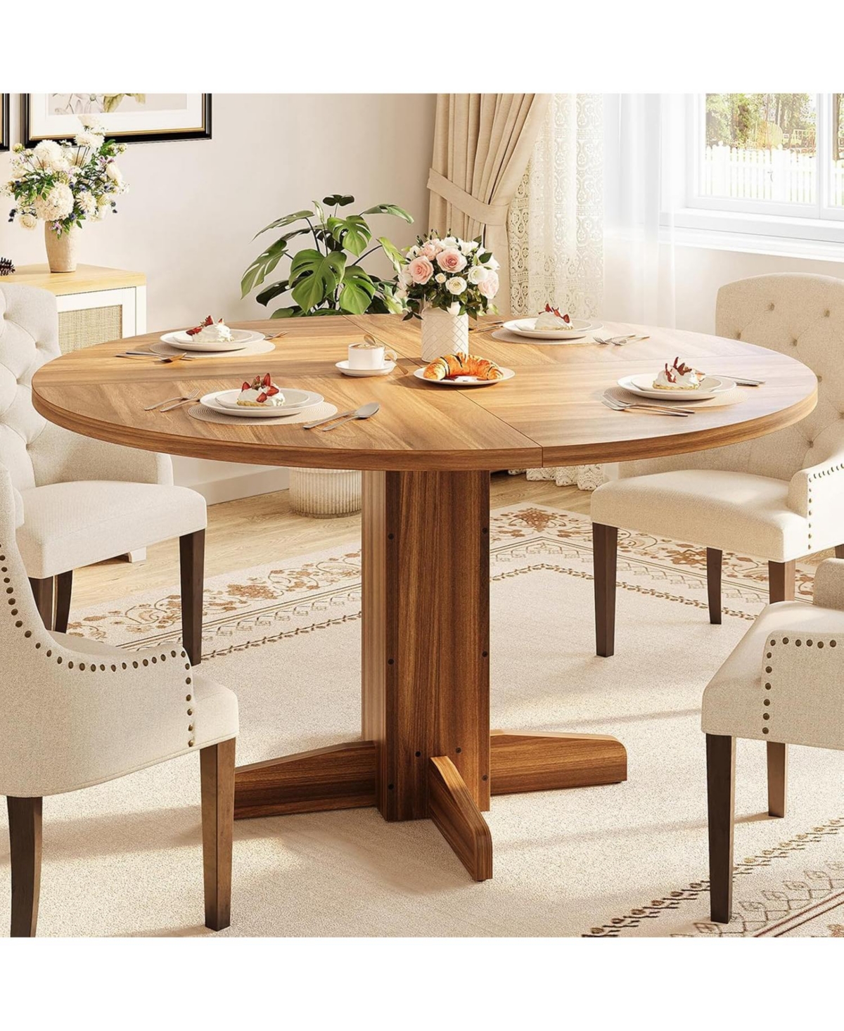 Click here for gaomon Farmhouse Dining Program 47-Inch Wood Table... prices