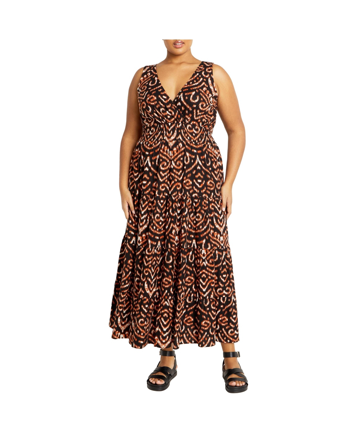 Click here for City Chic Womens Amara Print Maxi Dress - Ikat prices