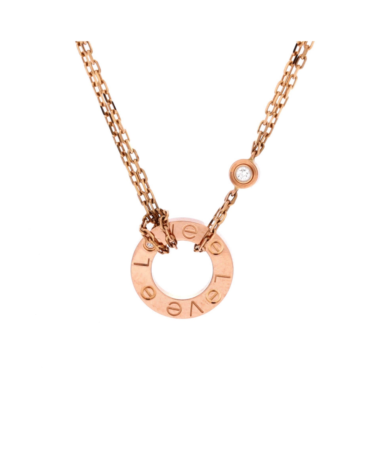 Click here for Pre-Owned Cartier 2 Diamonds Love Pendant Necklace... prices