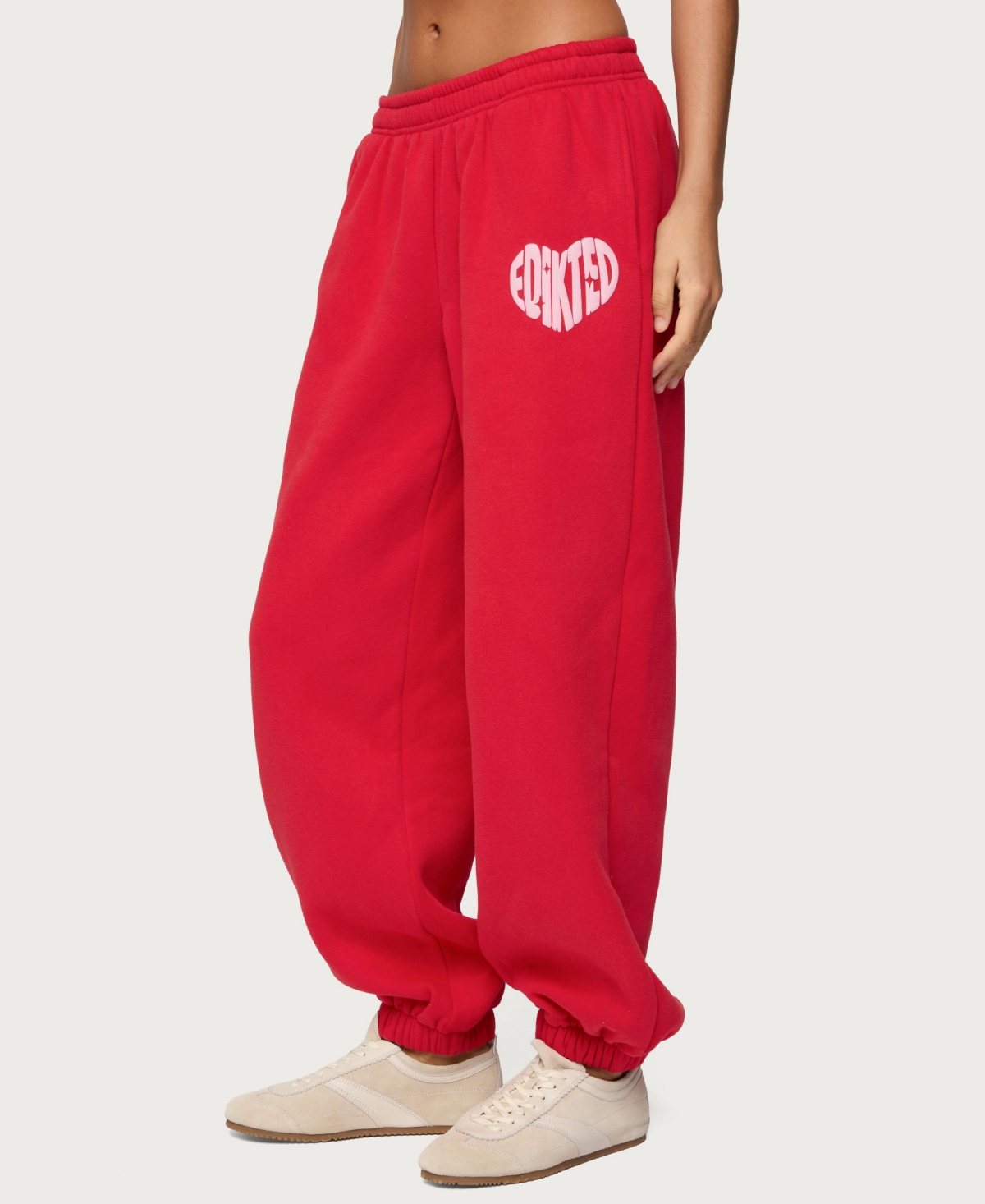 Click here for Edikted Womens Major Love Edikted Sweatpants - Red prices