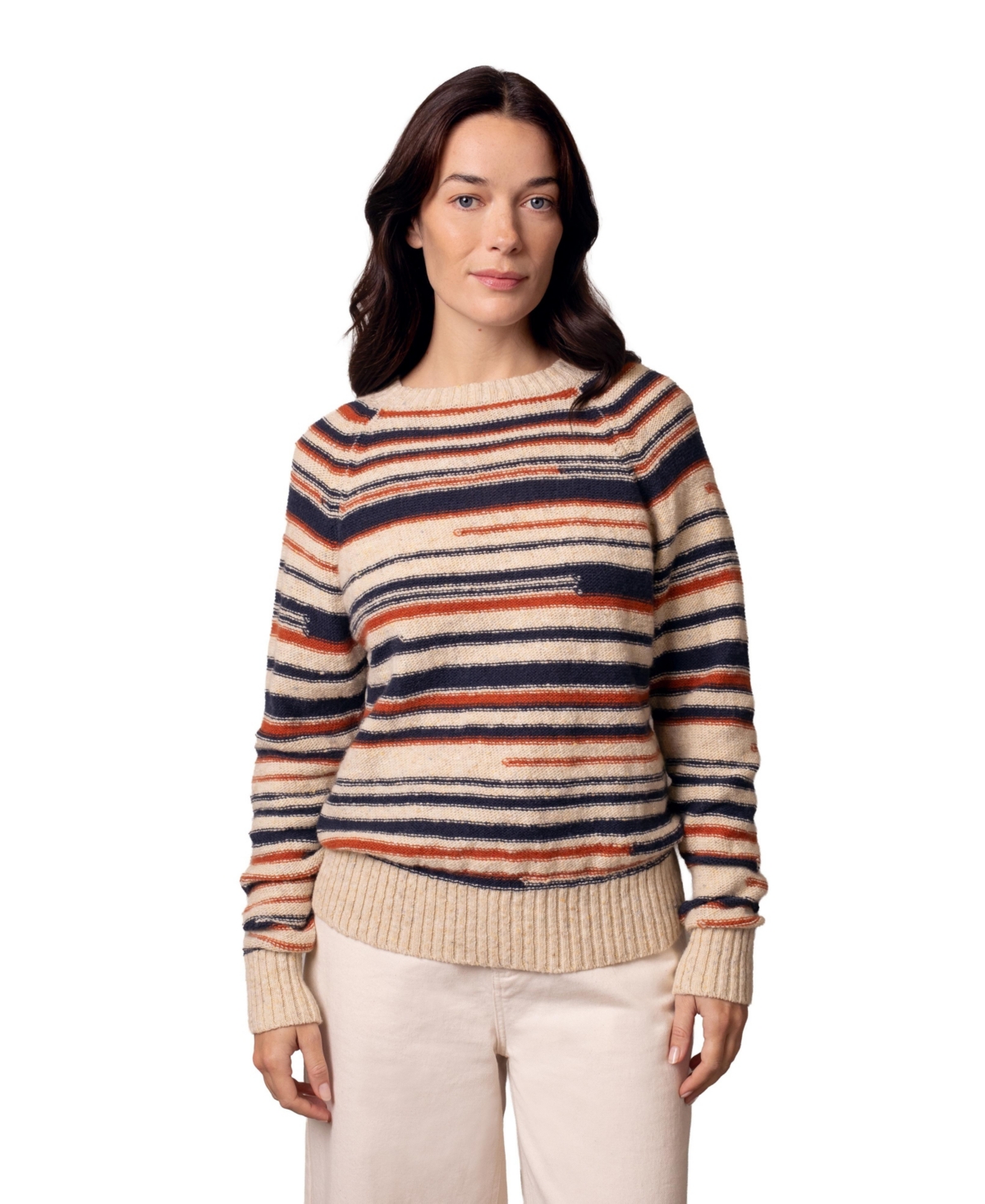 Click here for Celtic & Co. Womens Donegal Broken Stripe Sweater... prices