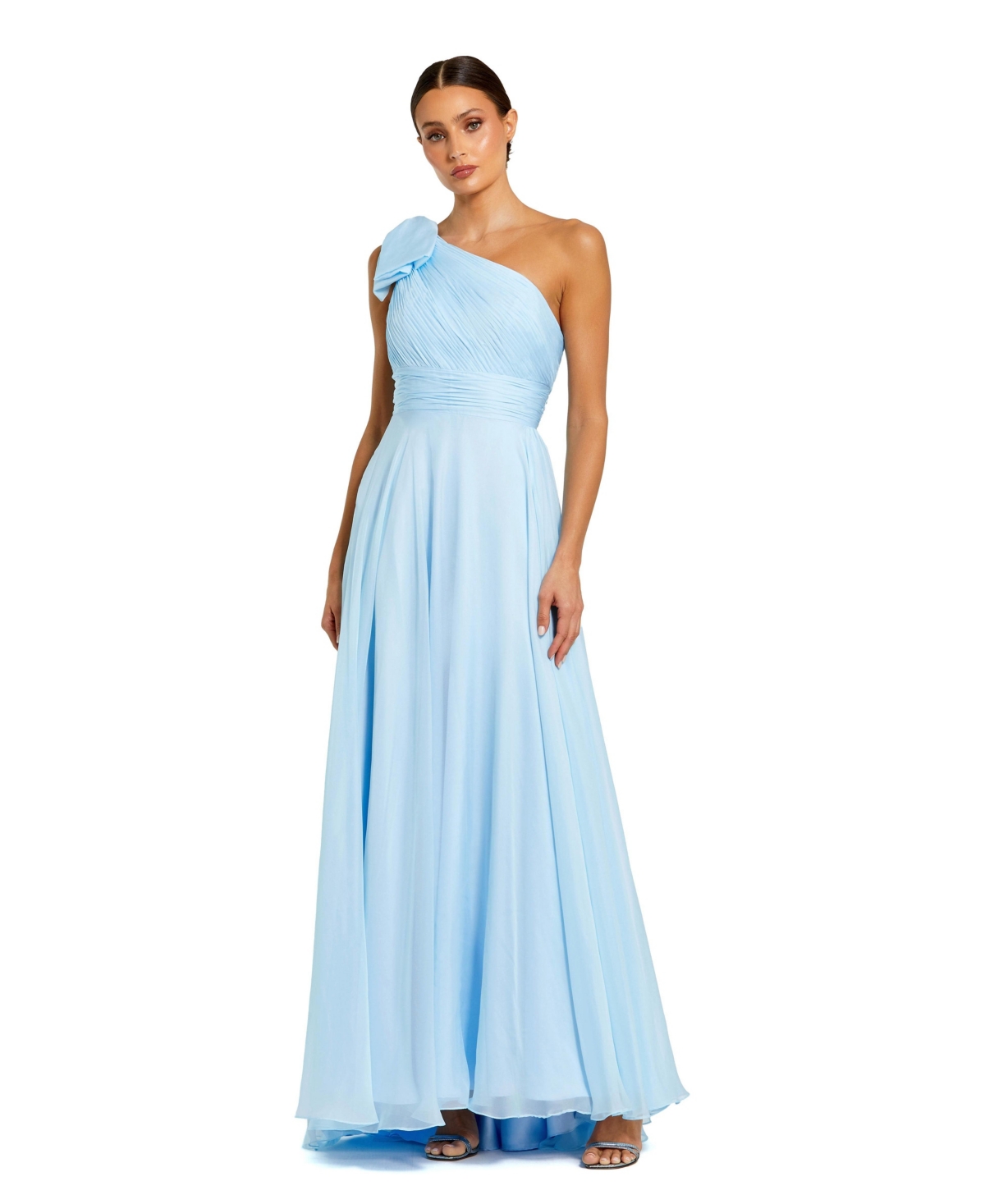Click here for Mac Duggal Womens Pleated One Shoulder Chiffon Gow... prices