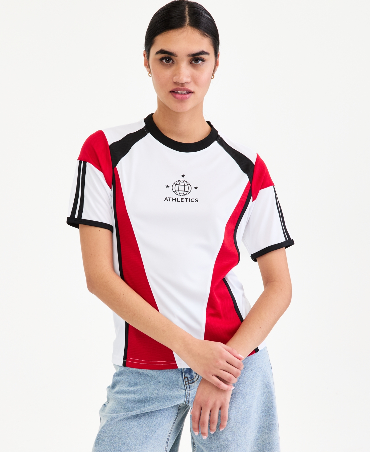 Click here for Bar Iii Womens Sporty Colorblocked T-Shirt  Macys... prices