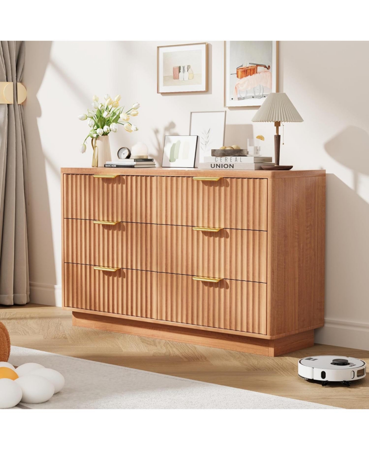 Click here for gaomon Modern 6 Drawer Dresser for Bedroom  47 in... prices