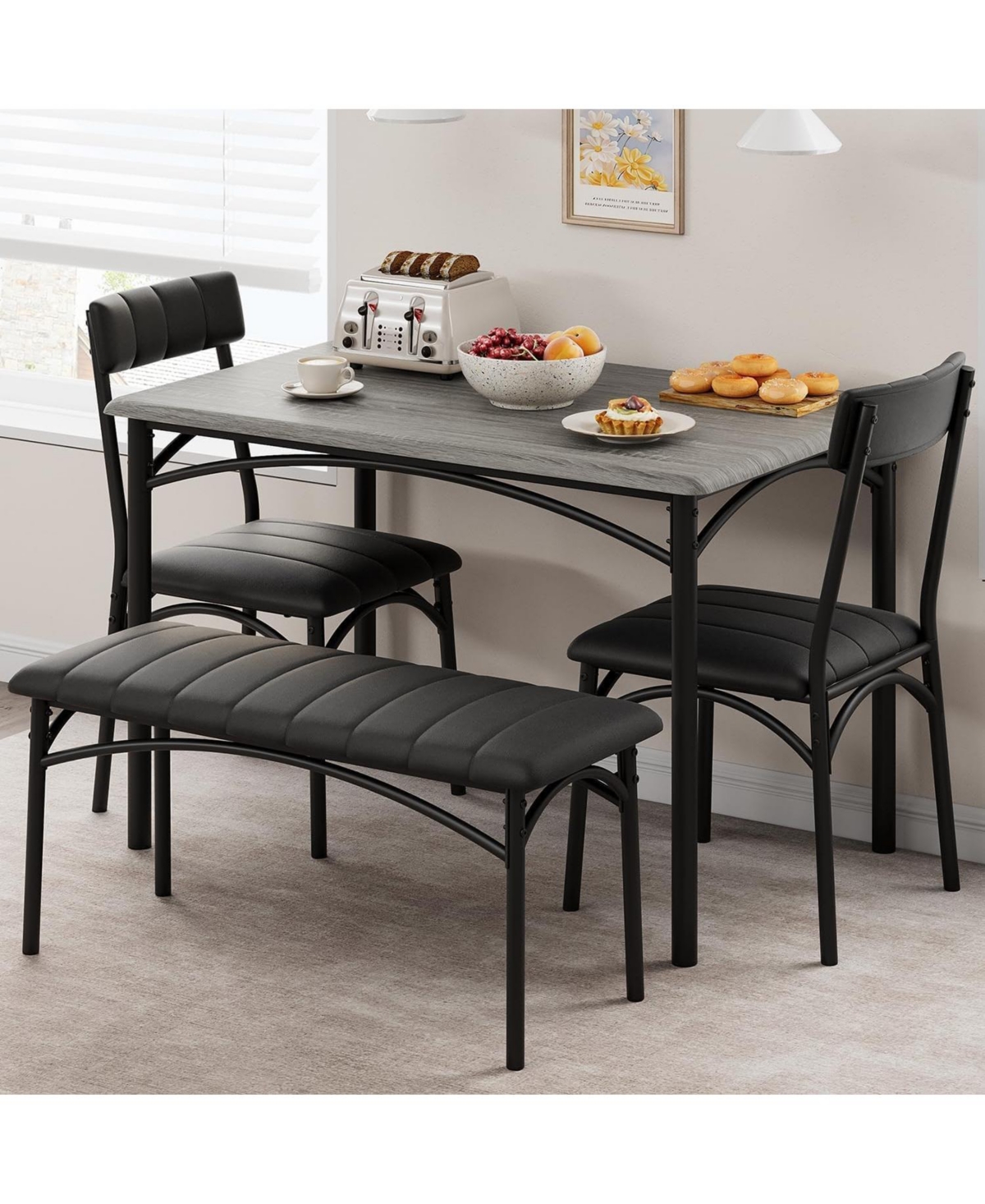 Click here for gaomon 4Pcs Dining Set for 4 with Table  2 Chairs... prices