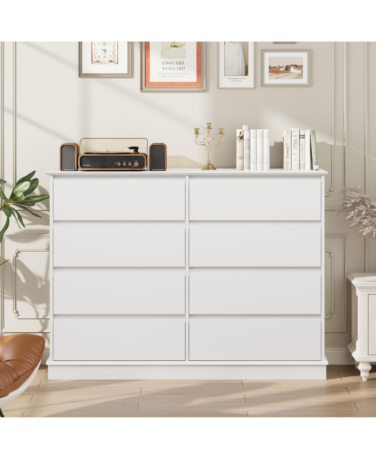 Click here for gaomon 8 Drawer Dresser  Wide Wooden Chest with La... prices