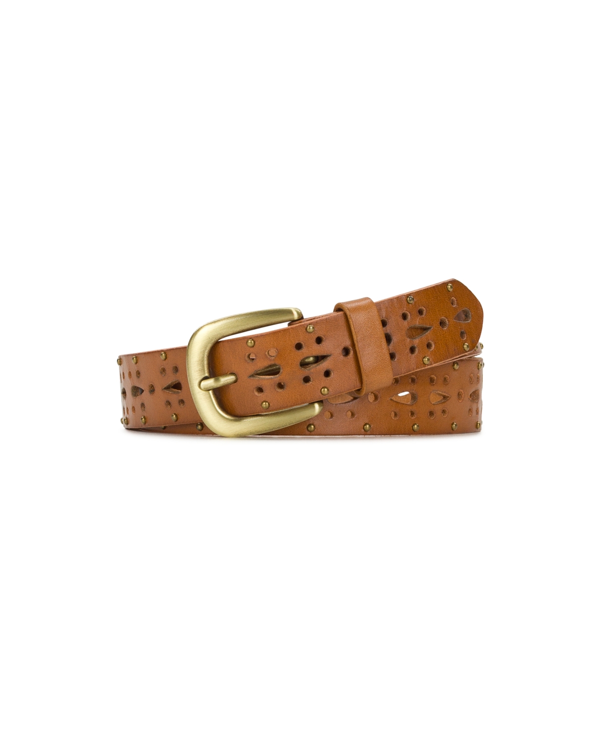 Click here for Patricia Nash Odile Cutout Studded Leather Belt -... prices